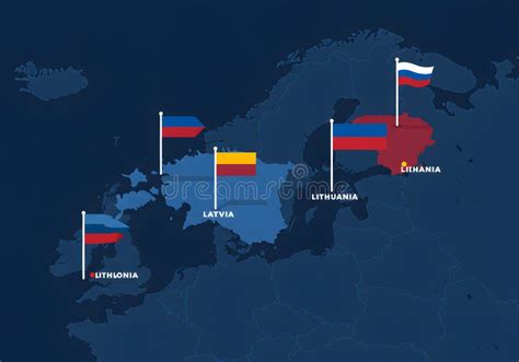 Baltic Countries Flags Map Stock Illustration Illustration Of Presentation 394292730