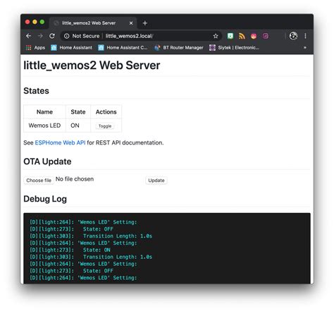 easier esp8266 web server led control using esphome siytek