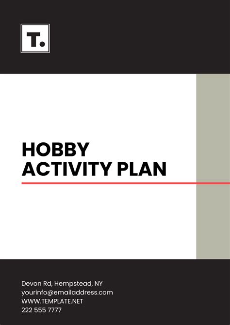 Free Activity Plan Templates Editable And Printable