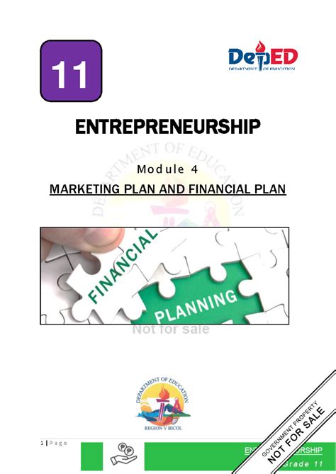 Applied Entrep M4 Module Entrepreneurship M O D U L E 4 Marketing