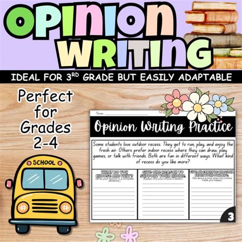 3rd Grade Opinion Writing Prompts Paragraph Writing Worksheets