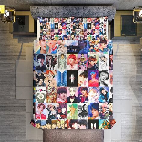 Kpop Bts Bed Duvet Cover Microfiber Bedding Sets 3d Printed Lightweight 3 Piece Comforter Sets