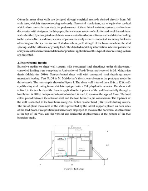 SOLUTION Finite Element Analysis On Shear Strength Of Cold Formed Steel Shear Walls Using