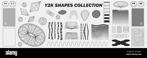 Abstract Geometry Wireframe Shapes And Patterns Cyberpunk Elements