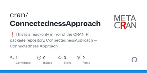 Github Cranconnectednessapproach Exclamation This Is A Read Only Mirror Of The Cran R
