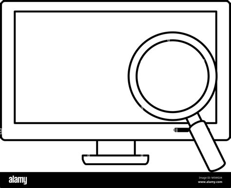 Computer Display With Magnifying Glass Vector Illustration Design Stock Vector Image And Art Alamy