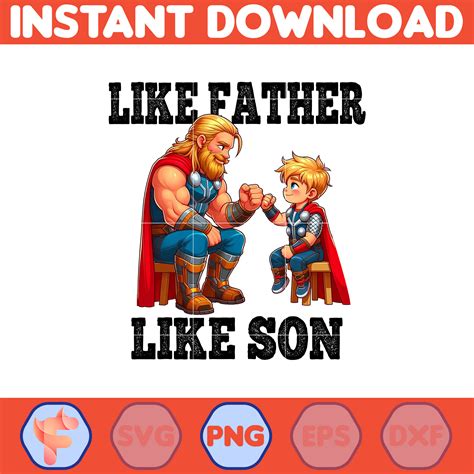 Thor Dad And Son Png Fathers Day Png Superhero Dad Png L Inspire