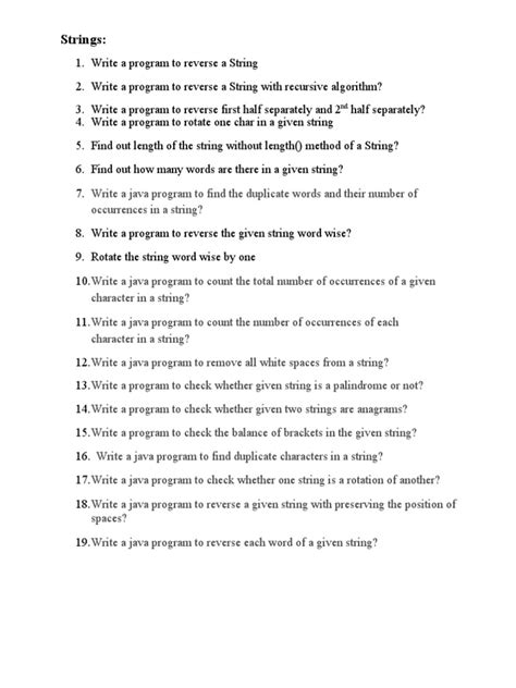 Java Strings Arrays Number Programs Pdf String Computer Science Array Data Structure
