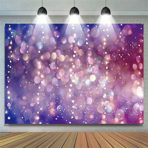 Lofaris Purple Light Dreamy Glitter Girl Birthday Backdrop Sweet 16