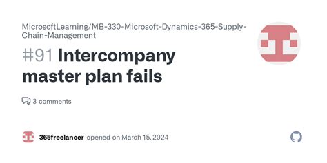 Intercompany Master Plan Fails · Issue 91 · Microsoftlearningmb 330 Microsoft Dynamics 365