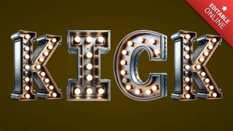 Kick | Marquee Lights Font | Text Effect Generator