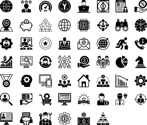 Premium Vector Set Of Business Icon Symbol Black And White