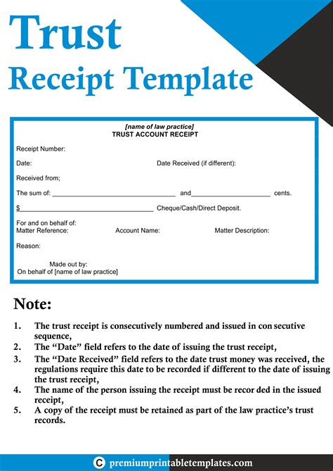 Trust Receipt Blank Printable Template Pdf Word