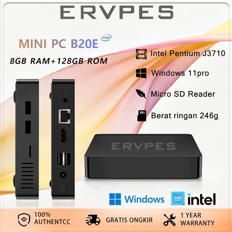 Jual Mini Pc Ervpes B20e 8gb128gb Intel J3710 Windows11pro Wifi Hdmi