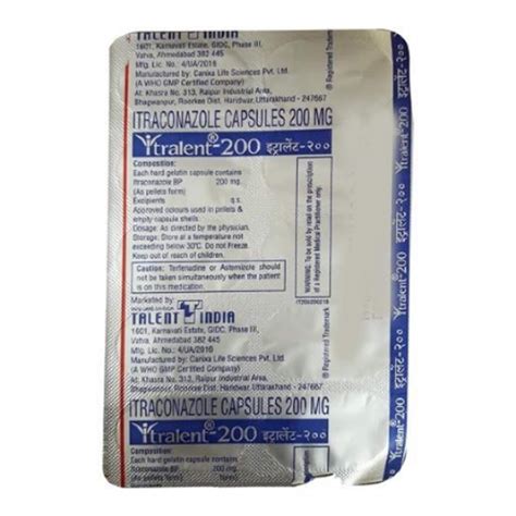 Itralent 200 Strip Of 10 Capsules Health And Personal Care