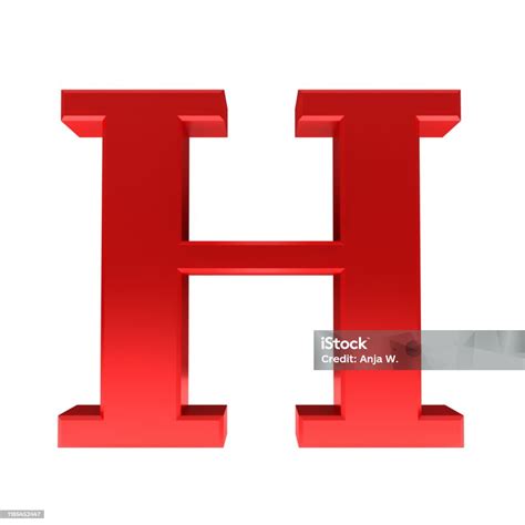 Letra H Mayúscula Letra Del Alfabeto Rojo Fuente 3d Representación De