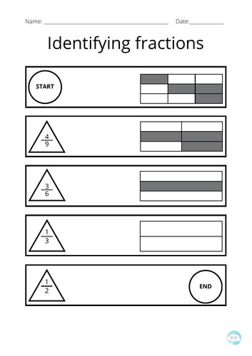 Identifying Fractions Activity Teaching Resources Identifying Fractions Activity Teaching Resources
