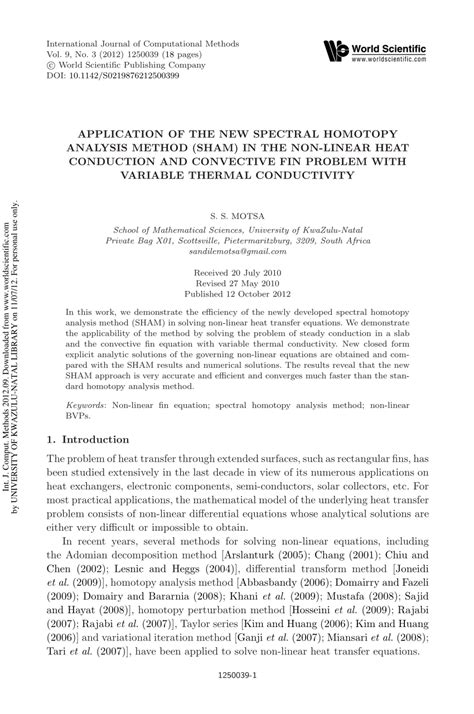 Pdf Application Of The New Spectral Homotopy Analysis Method Sham