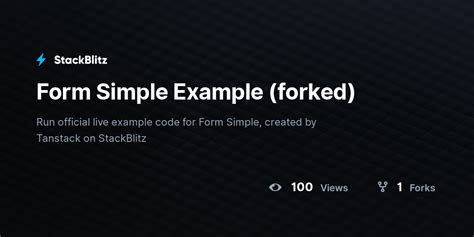 Form Simple Example Forked Stackblitz