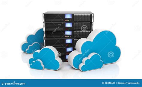 Server Rack And Cloud Icons Stock Illustration Illustration Of Computing Connection 62840686