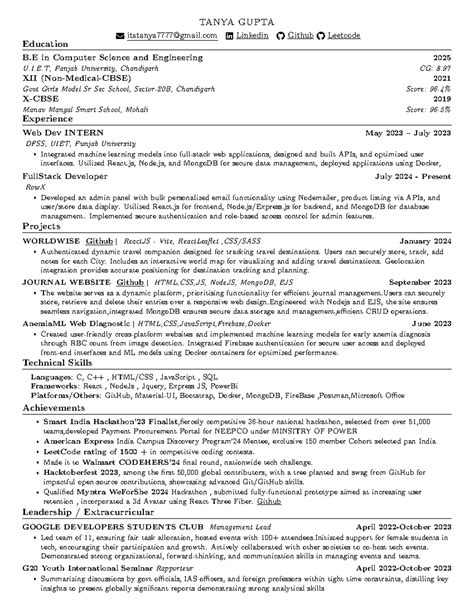 Tanya Gupta Linkedin Github Leetcode Profile And Experience Overview