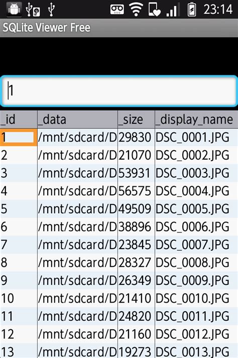 Android 上で Sqlite データベースの内容を見る 穀風