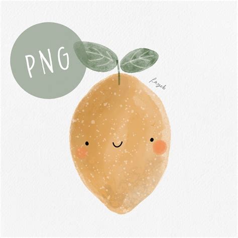 Cute Fruit Clipart Lemon Clipart Fruit Clipart Png Watercolor Fruit