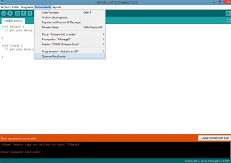 Solucion Efuse Memory Type Not Defined For Part Atmega8 Con