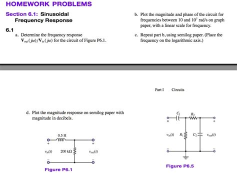 Homework Problems Section 61 Sinusoidal Frequency Response B Plot The Magnitude And Phase Of