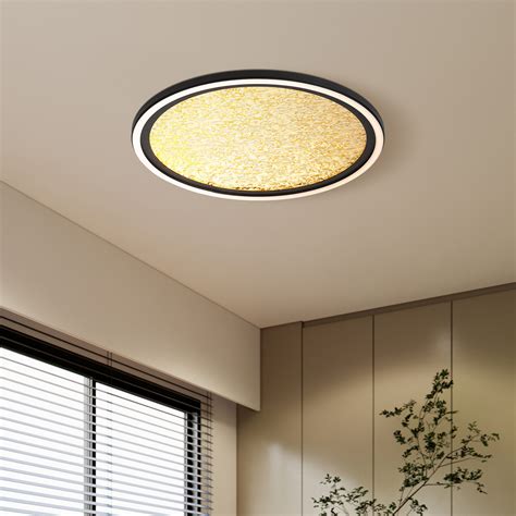 Searchlight Luna Led Flush Sand Black Metal And Gold Pc Diffuser Direct