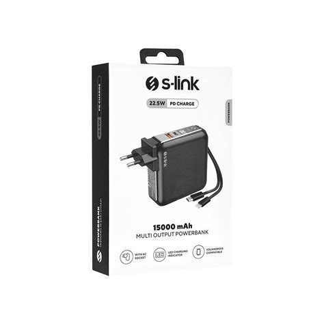 S-LİNK G150 1500mAh LİGHTNİNG +TYPE-C KABLOLU POWERBANK PD22.5W PRİZLİ ...