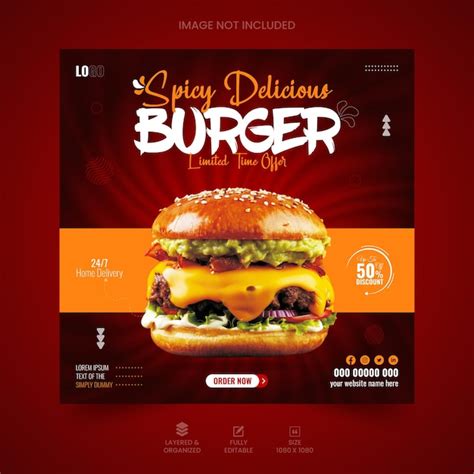 음식 메뉴 및 버거 소셜 미디어 포스트 디자인 템플릿 프리미엄 벡터 음식 메뉴 및 버거 소셜 미디어 포스트 디자인 템플릿 프리미엄 벡터