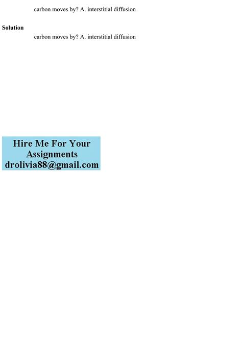 Carbon Moves By A Interstitial Diffusion So Pdf