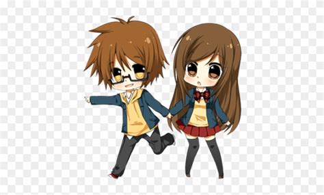 Chibi Anime Couple Hugging Drawing