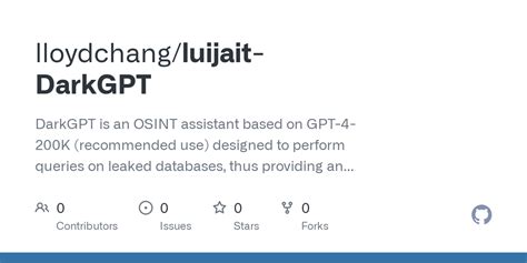 GitHub Lloydchang Luijait DarkGPT DarkGPT Is An OSINT Assistant Based On GPT K