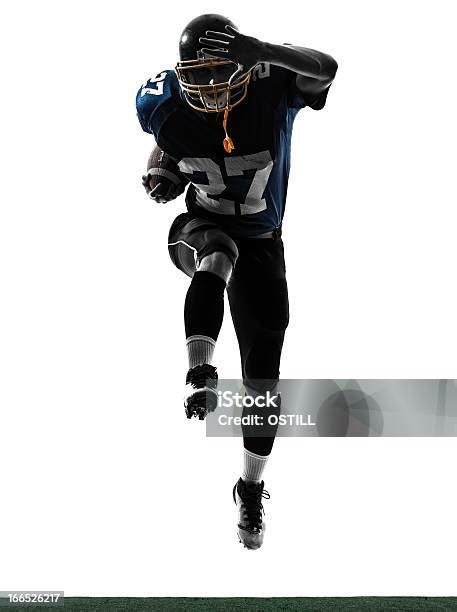 American Football Pemain Man Menjalankan Siluet Foto Stok Unduh Gambar Sekarang Pemain