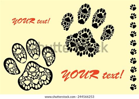 Abstract Image Cat Tracks Stock Vector Royalty Free 244566253