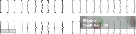 Square And Curly Double Braces Set Symmetric Brackets Pair Punctuation