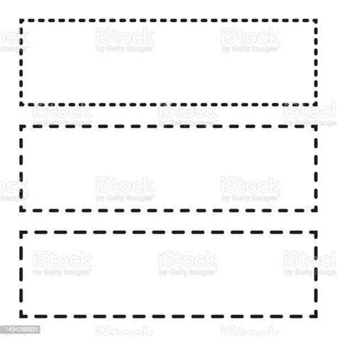 파선 사각형 가늘고 굵은 선 절단선 직사각형 컷아웃 형태 벡터 그림입니다 정사각형에 대한 스톡 벡터 아트 및 기타 이미지 정사각형 정사각형 구성 줄무늬 Istock