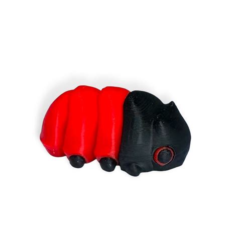 Figurka Słodkiego Robaczka Mini Flexi Robak Robaczek 3d Czarno Czerwony Bizumakers3d Sklep
