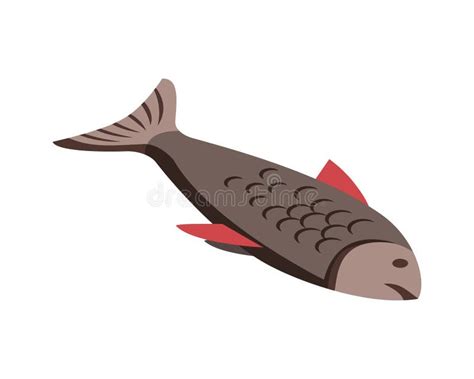 Allergic Fish Isometric Composition Stock Vector Illustration Of