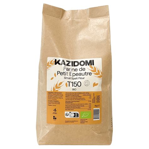 Whole Spelt Flour T150 Organic 1kg 25 On Kazidomi