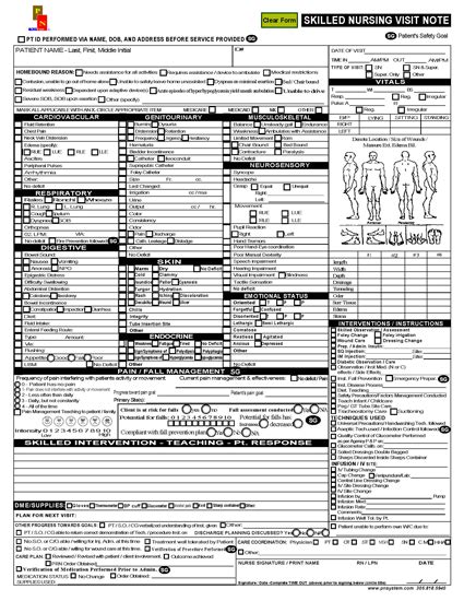 Nursing Charting Flow Sheet