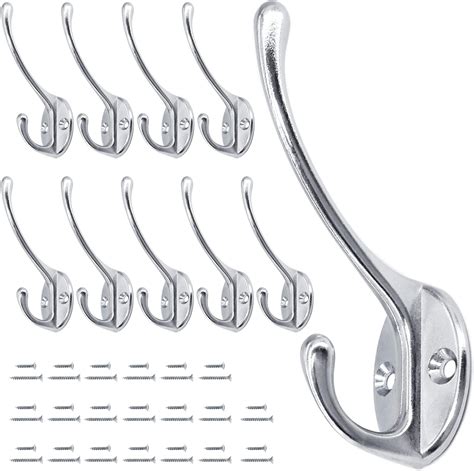 Gorffy Door Hooks 10 Pcs Double Coat Hooks With 40 Screws Retro