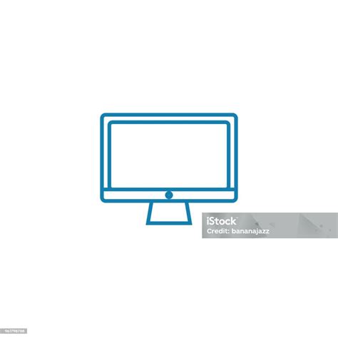 Konsep Ikon Linear Monitor Kecil Tanda Vektor Garis Monitor Kecil