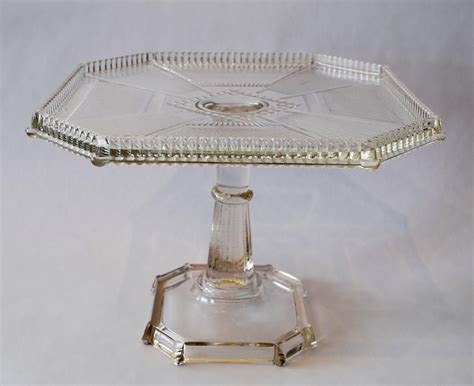 Pleat And Panel Glass Cake Stand C 1890 Antique Cake Stands