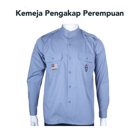Baju Pengakap Pengan Panjang Perempuan Sekolah Size 24 44 Siap Lencana Shopee Malaysia