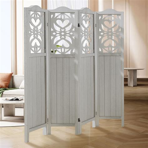 Aleesing 4 Panel Room Divider Fully Assembled Carved Room