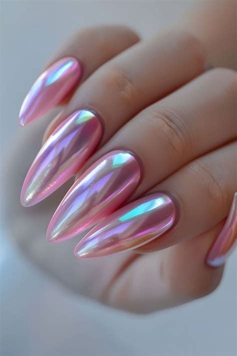 Bubblegum Pink Chrome Nail Design Spring Nails Inspiration 💅 Fun