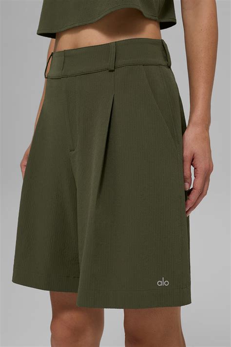 High Waist Dreamscape Short Green Olive Alo